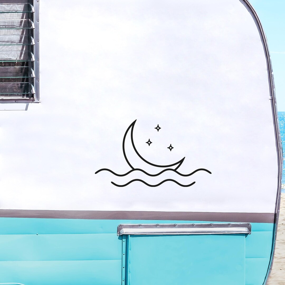 Camper Stickers, Van Stickers, Moon Car Sticker, Caravan Stickers, Car ...