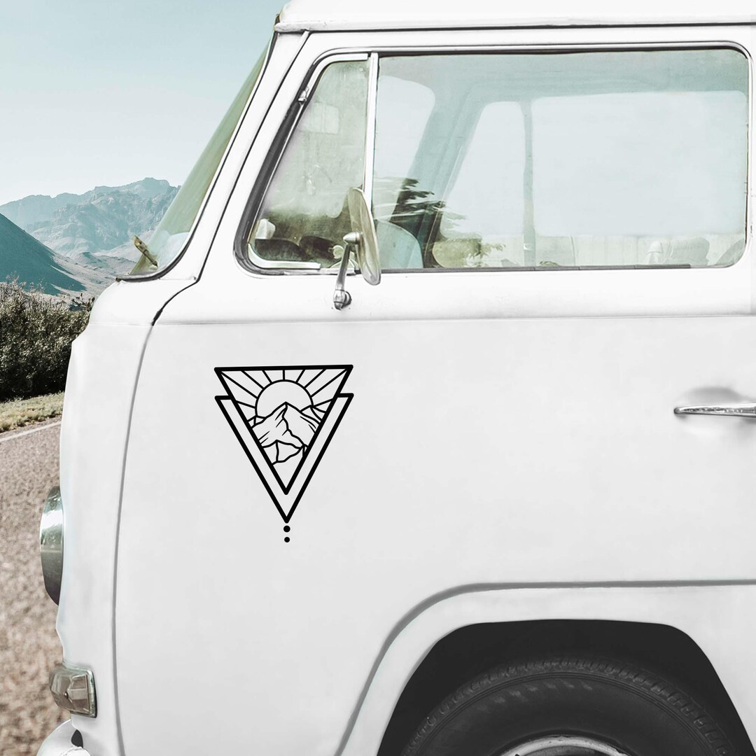 Camper Stickers, Van Stickers, Mountain Sunset Decal, Geometric ...