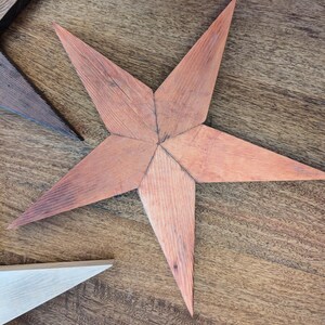 THREE, Rustic Wooden Stars, 17.50 Across, 1 Thick, Solid Wood Decor ...