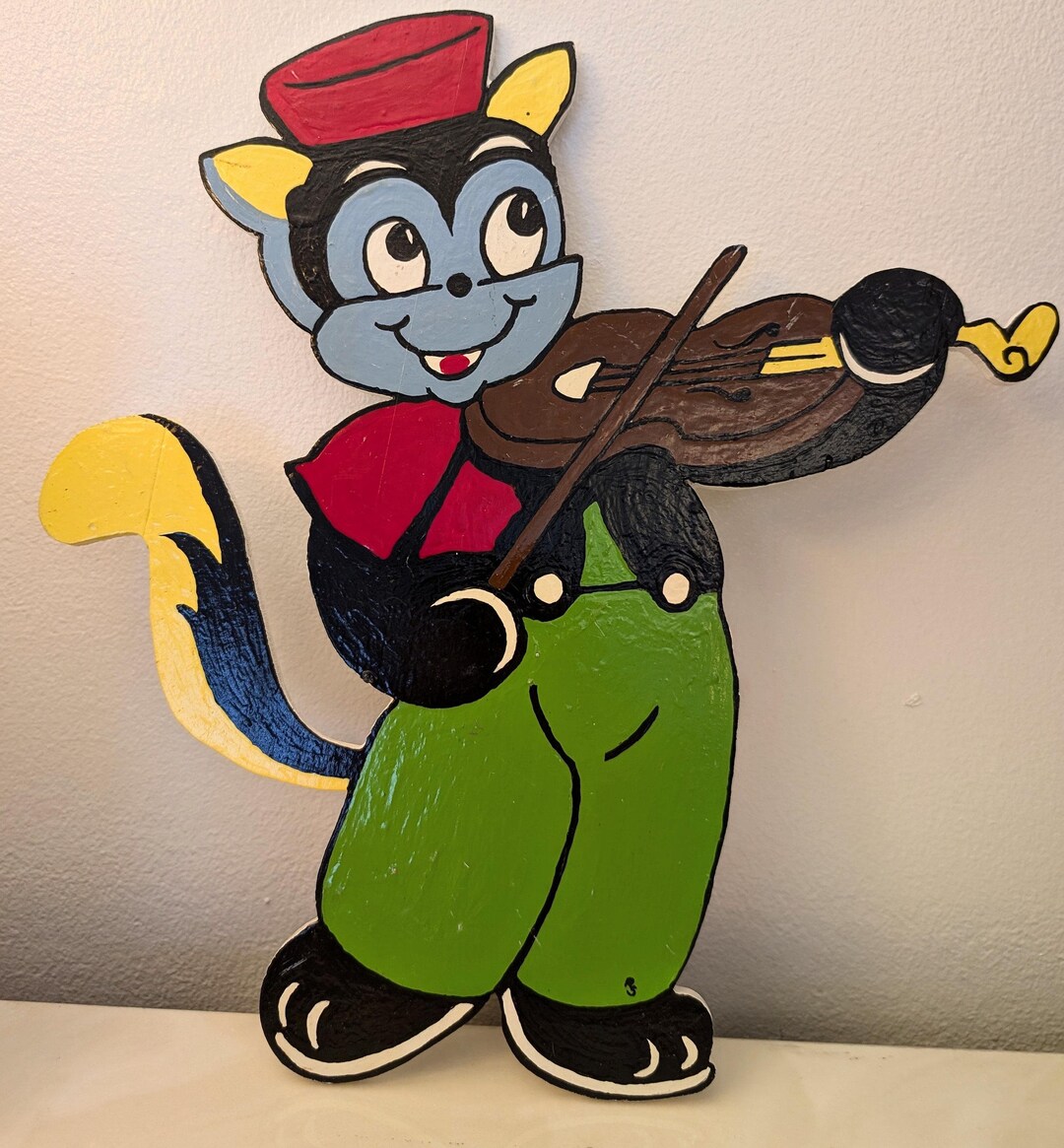 Wood Mother Goose Art, the Cat and the Fiddle, Kids Wall Art, Hand ...