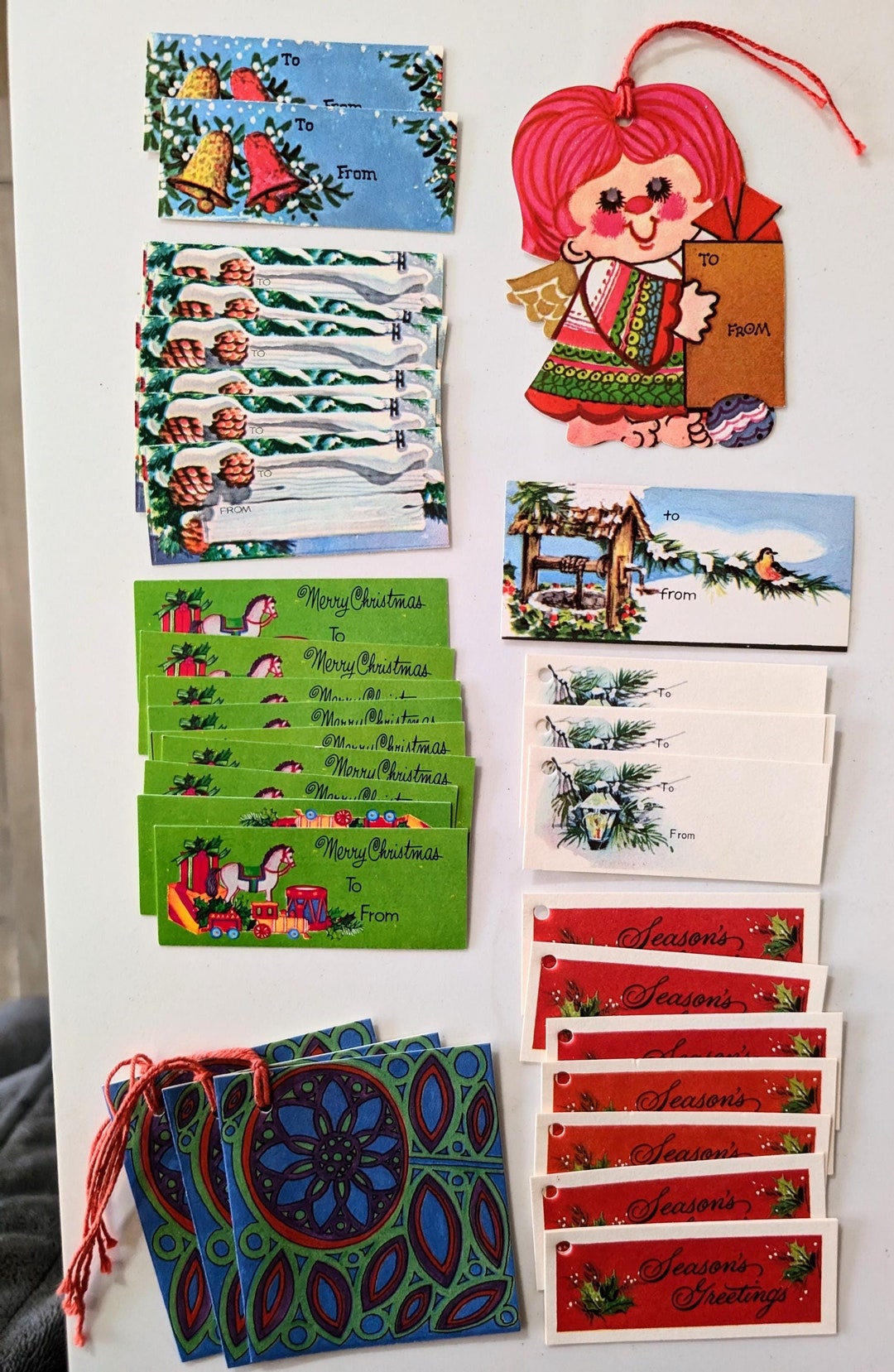 1960s, 33 Gift Tags, Original Vintage Gift Tags, Lithograph Art ...