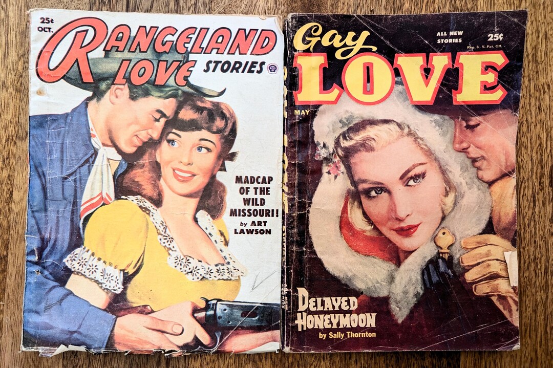 TWO, 1952, 1956, Vintage Romance Magazines, Rangeland Love Stories, Gay ...