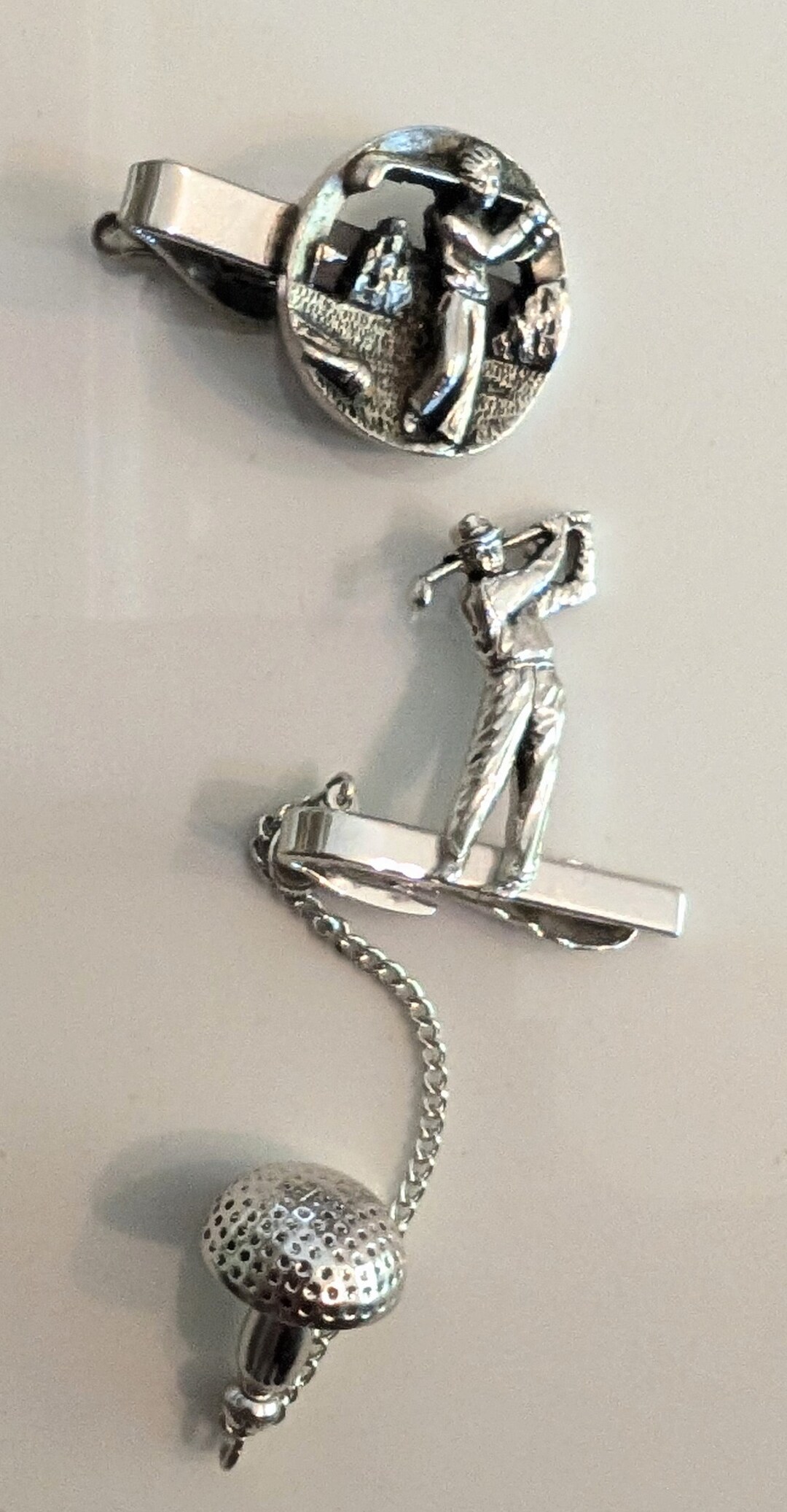 TWO, Vintage Golf Jewelry, Hickok Golf Tie Clip Clasp, Tie Pin With ...