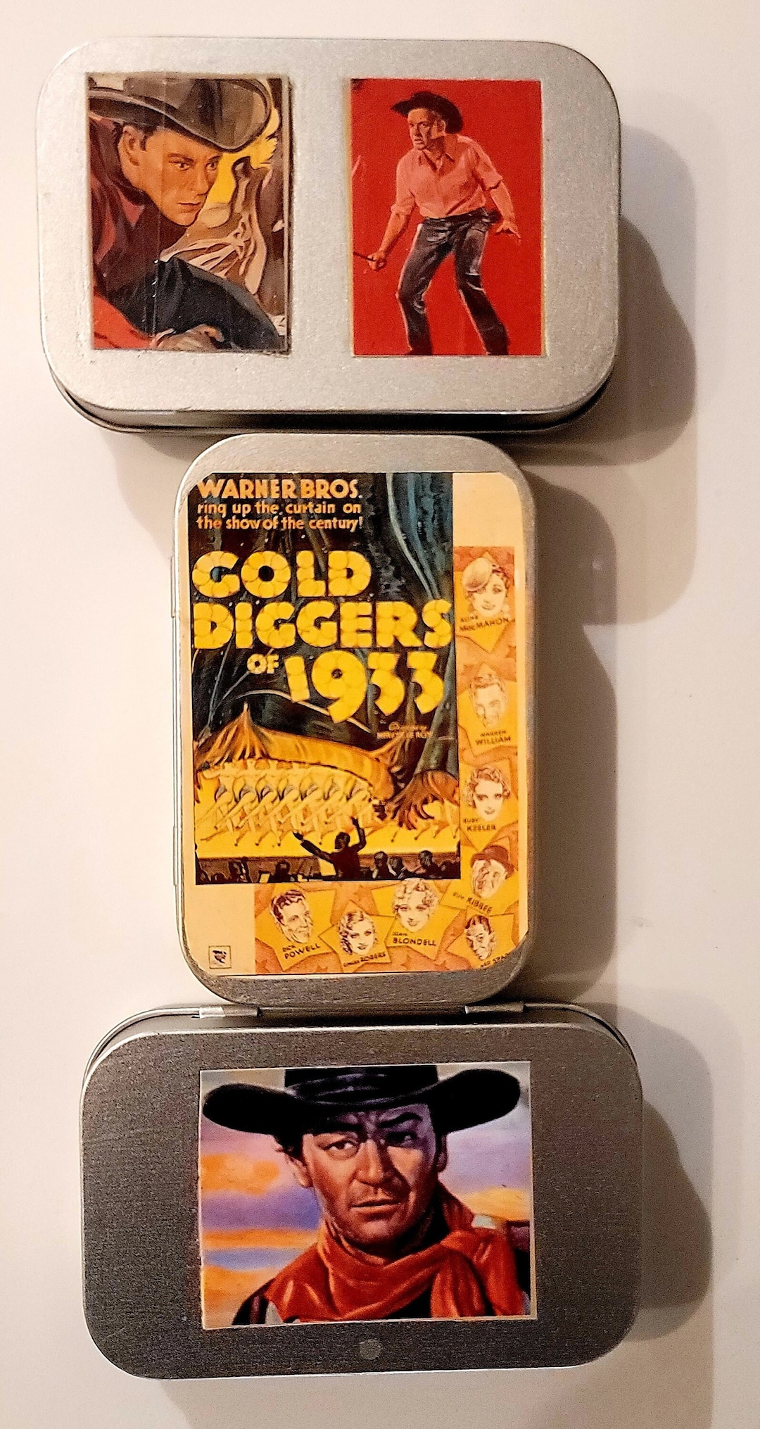 Three, Classic Western, Vintage Tins, Collector Art Boxes, Stash Boxes ...