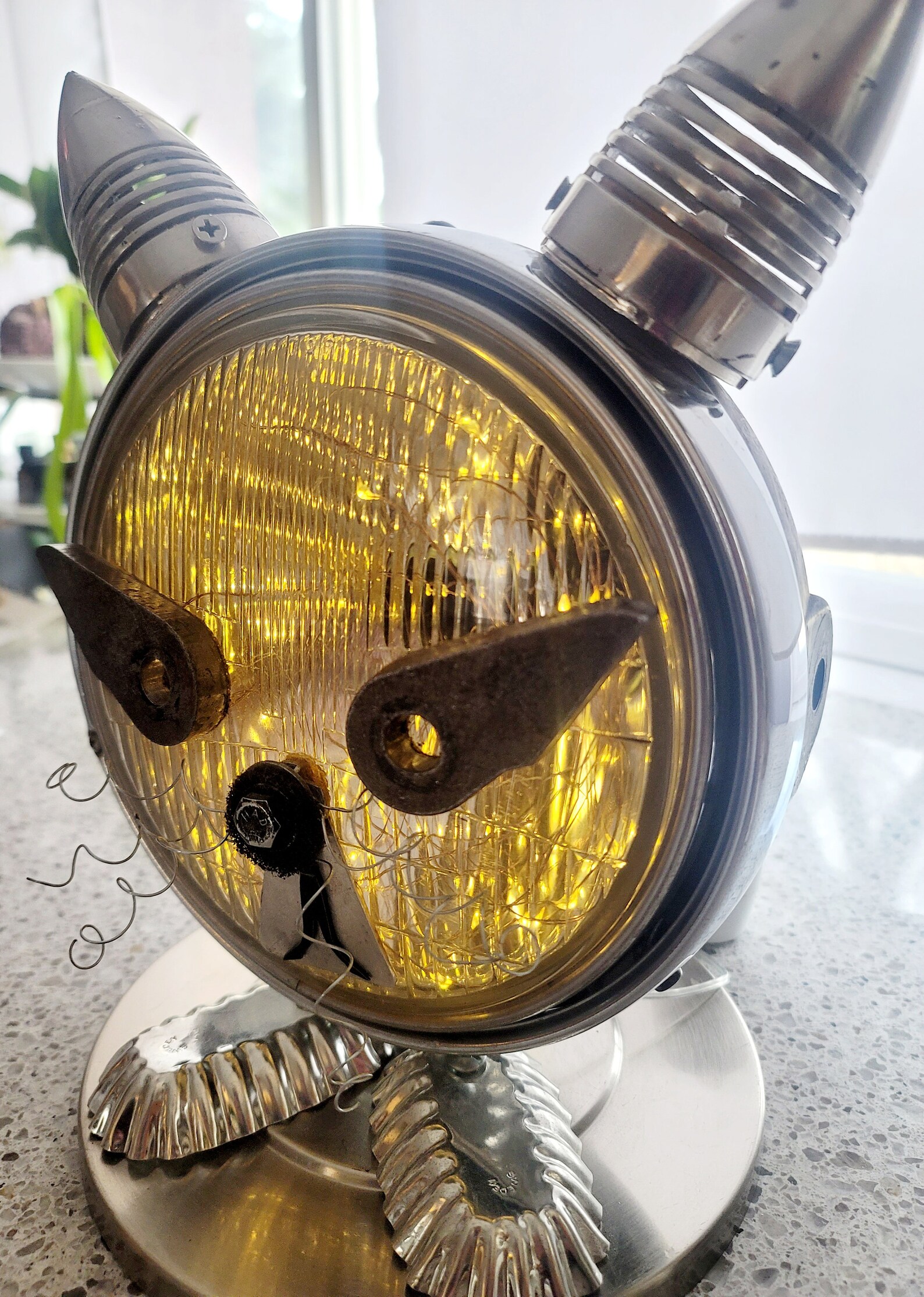 Futuristic Space Fox Chrome Lamp Made With Motorcycle - Etsy
