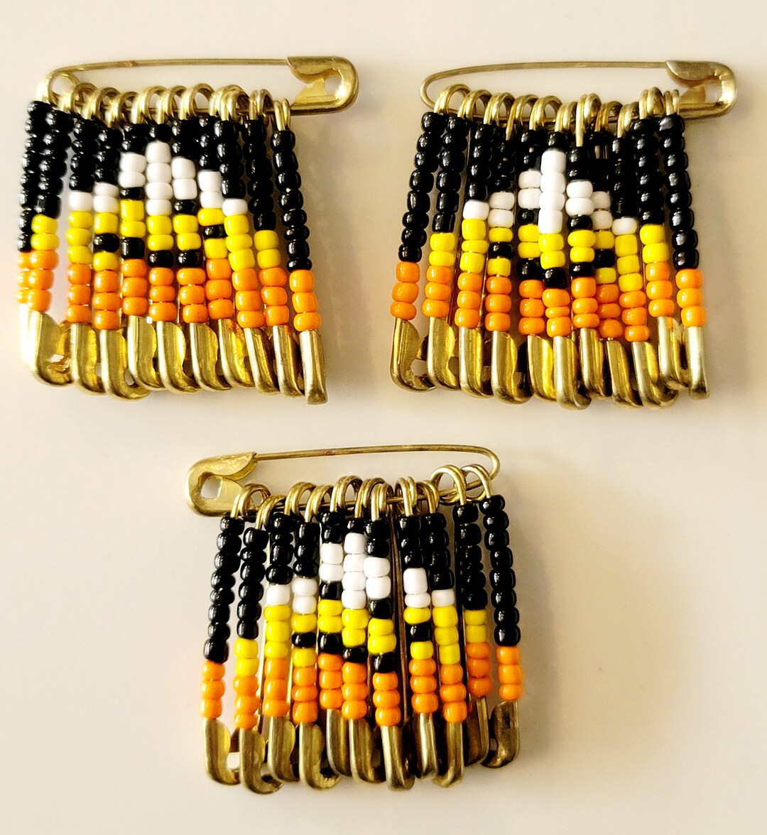 Three, Candy Corn Pins, Dainty Bead Craft Pins, Fall & Halloween ...