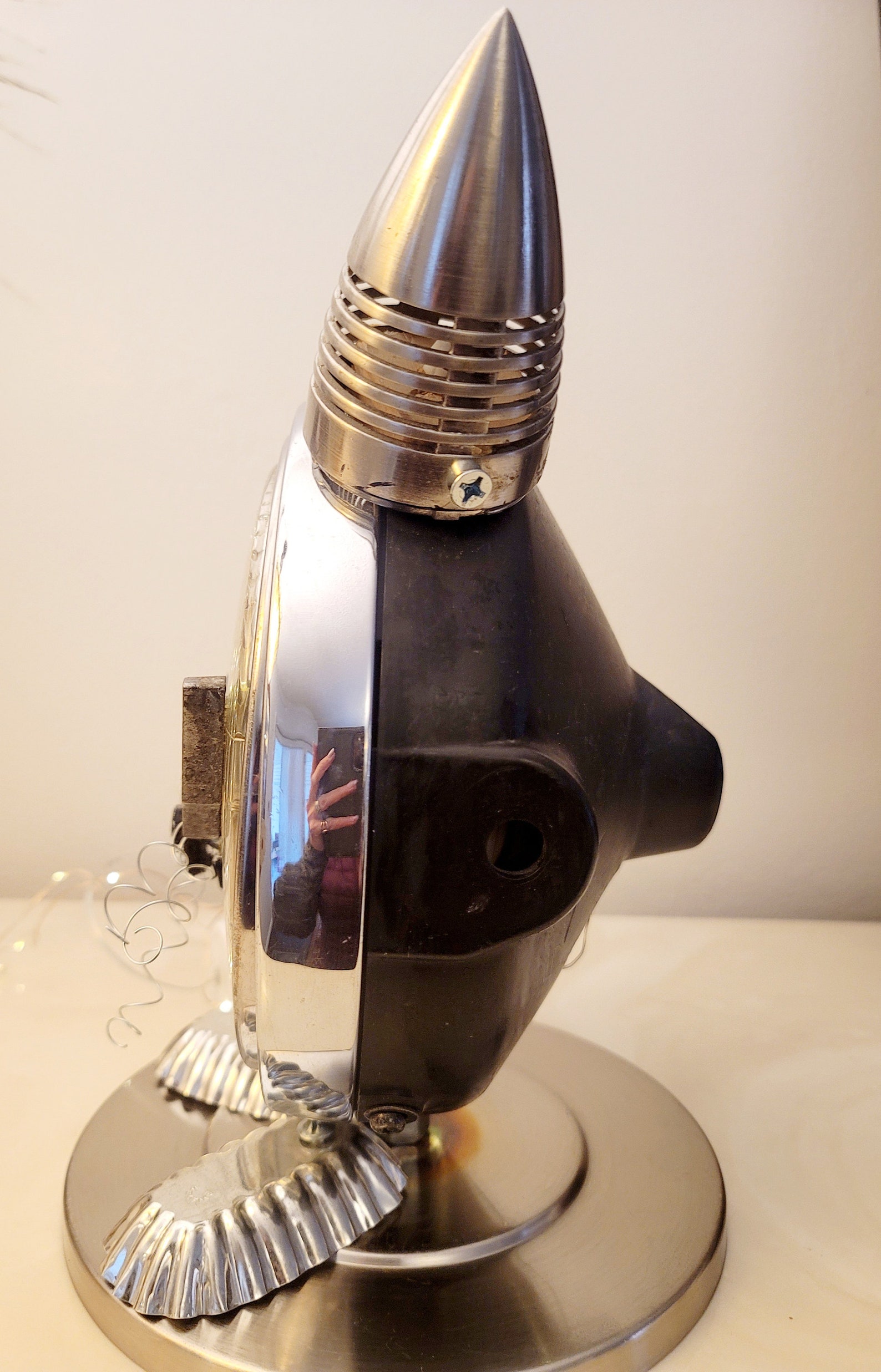 Futuristic Space Fox Chrome Lamp Made With Motorcycle - Etsy