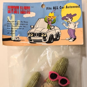 1980s, Vintage Cowboy Cactus, Antenna Topper, Rubber, Retro Car ...