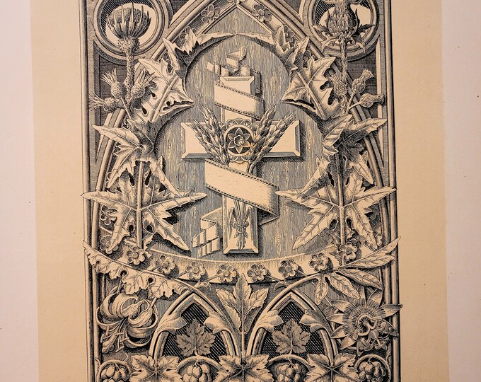 1875, Large Antique Engraving Poster, Lithograph Art Print ...