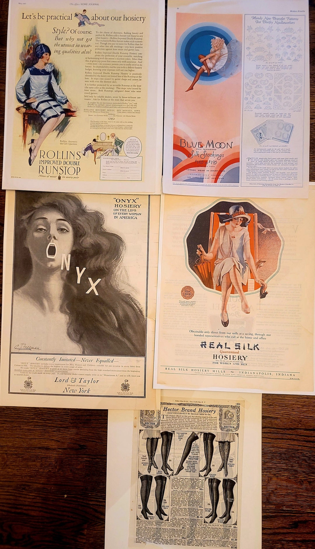 Five 1895-1927 Original Vintage Fashion Hosiery Lithograph and - Etsy