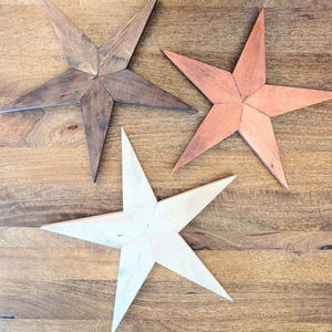 THREE, Rustic Wooden Stars, 17.50 Across, 1 Thick, Solid Wood Decor ...