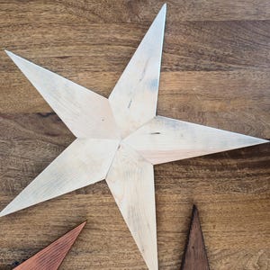 THREE, Rustic Wooden Stars, 17.50 Across, 1 Thick, Solid Wood Decor ...