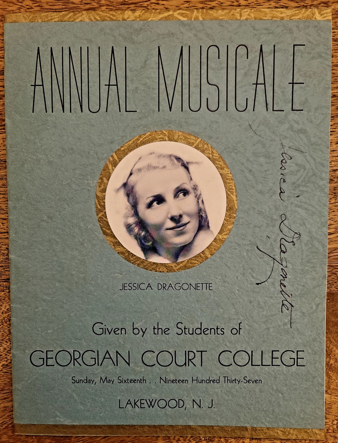 1937, Vintage Autograph, Star Singer Jessica Dragonette, Program ...