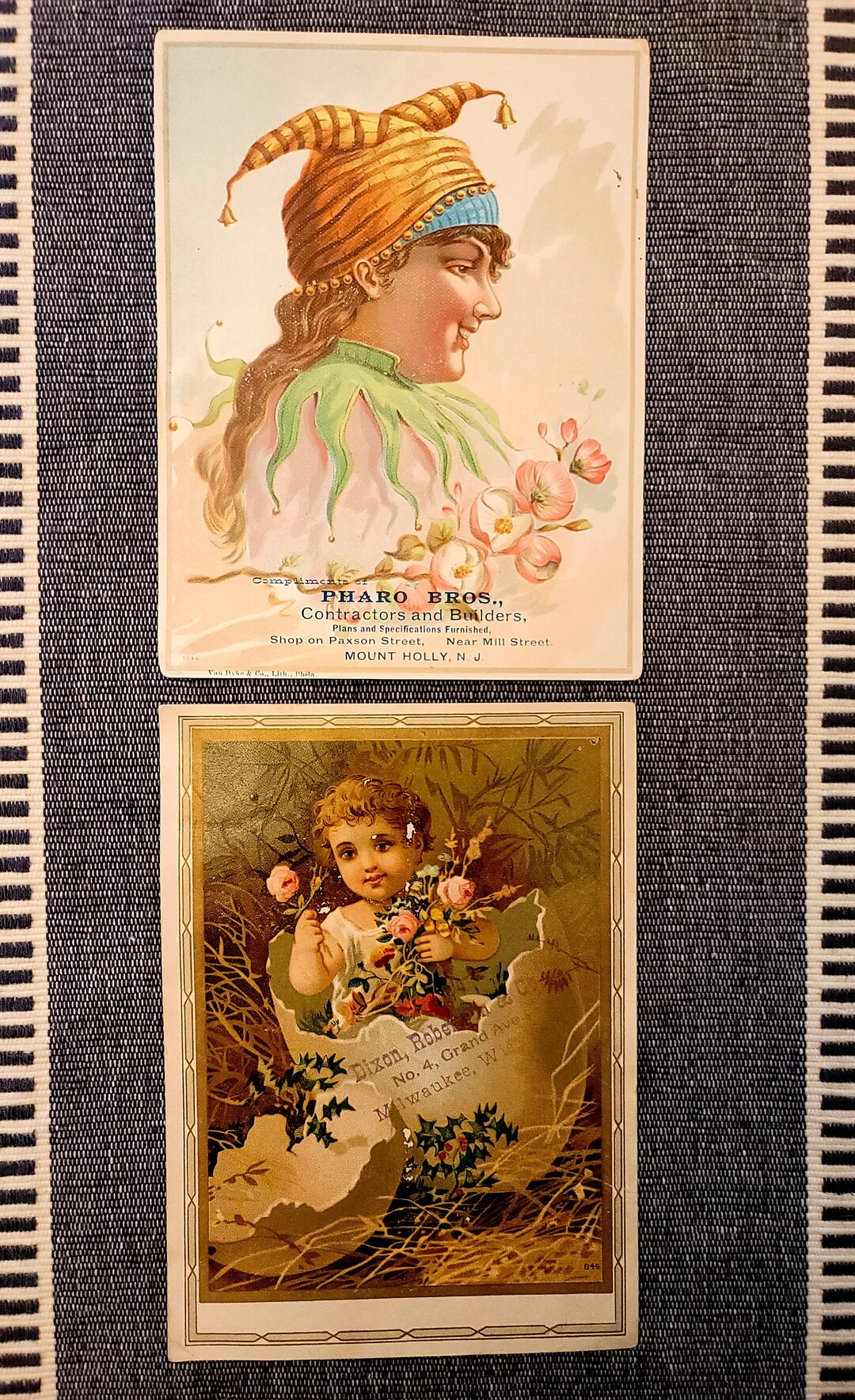 1890s, Two, Original, Lithograph Cards, Antique Trading Card Collector ...