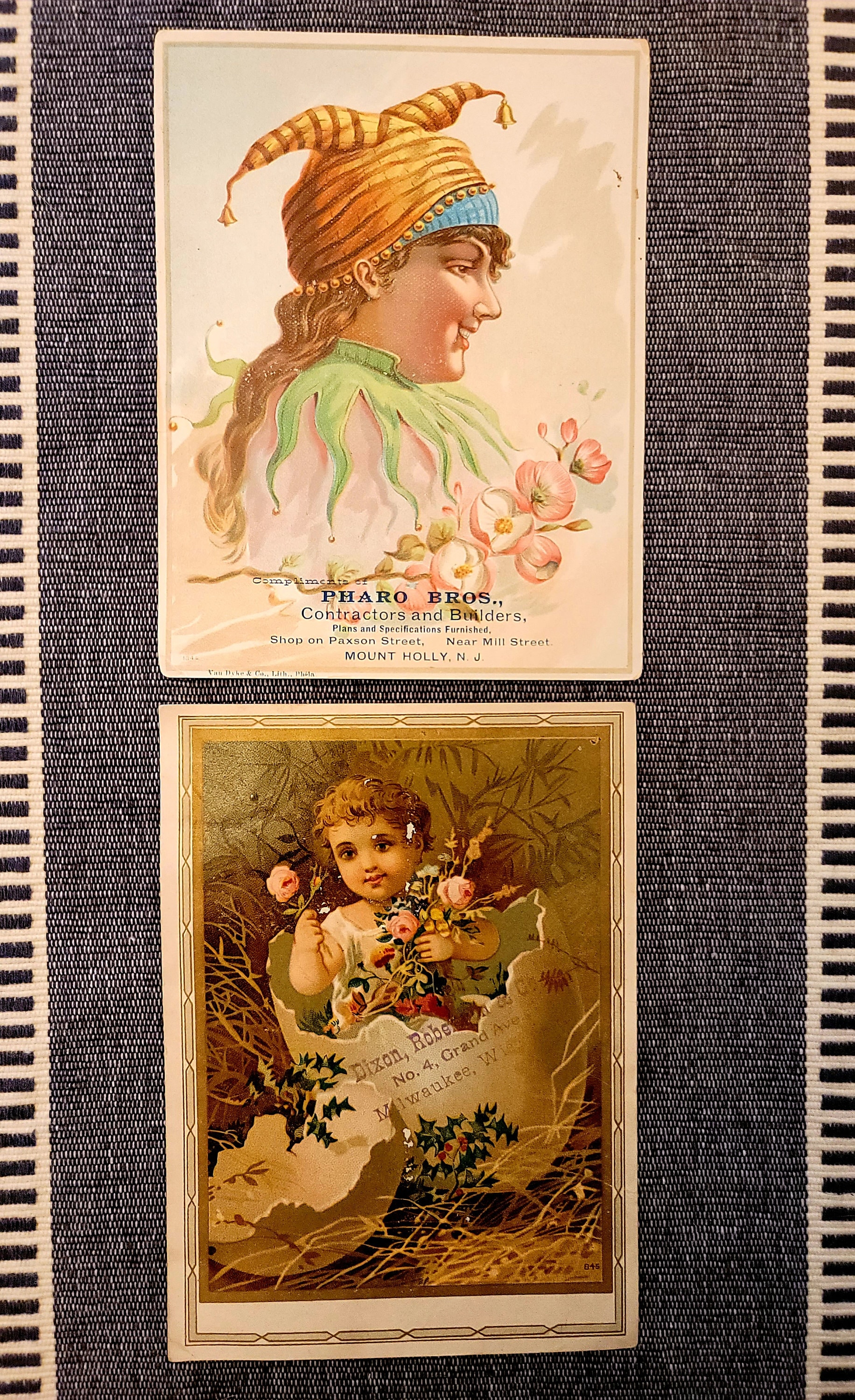 1890s, Two Original Lithograph Cards, Antique Trading Card Collectors ...