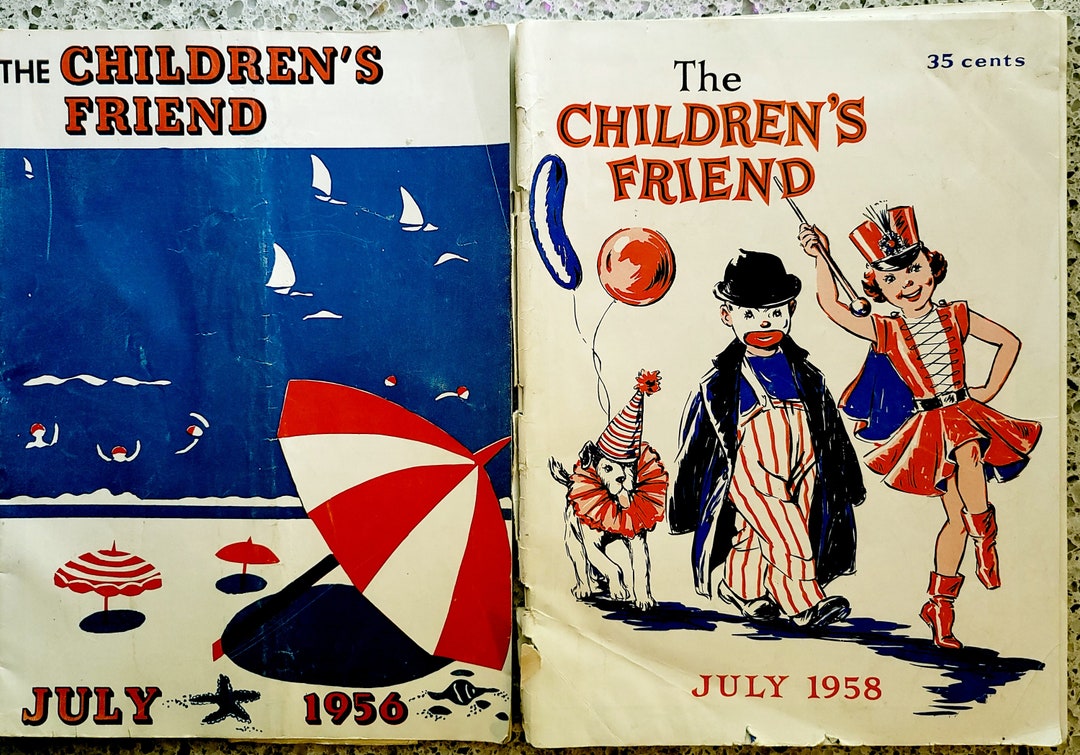 1950s, TWO, Children's Friend, Vintage Magazines, Vintage Scrapbooking ...