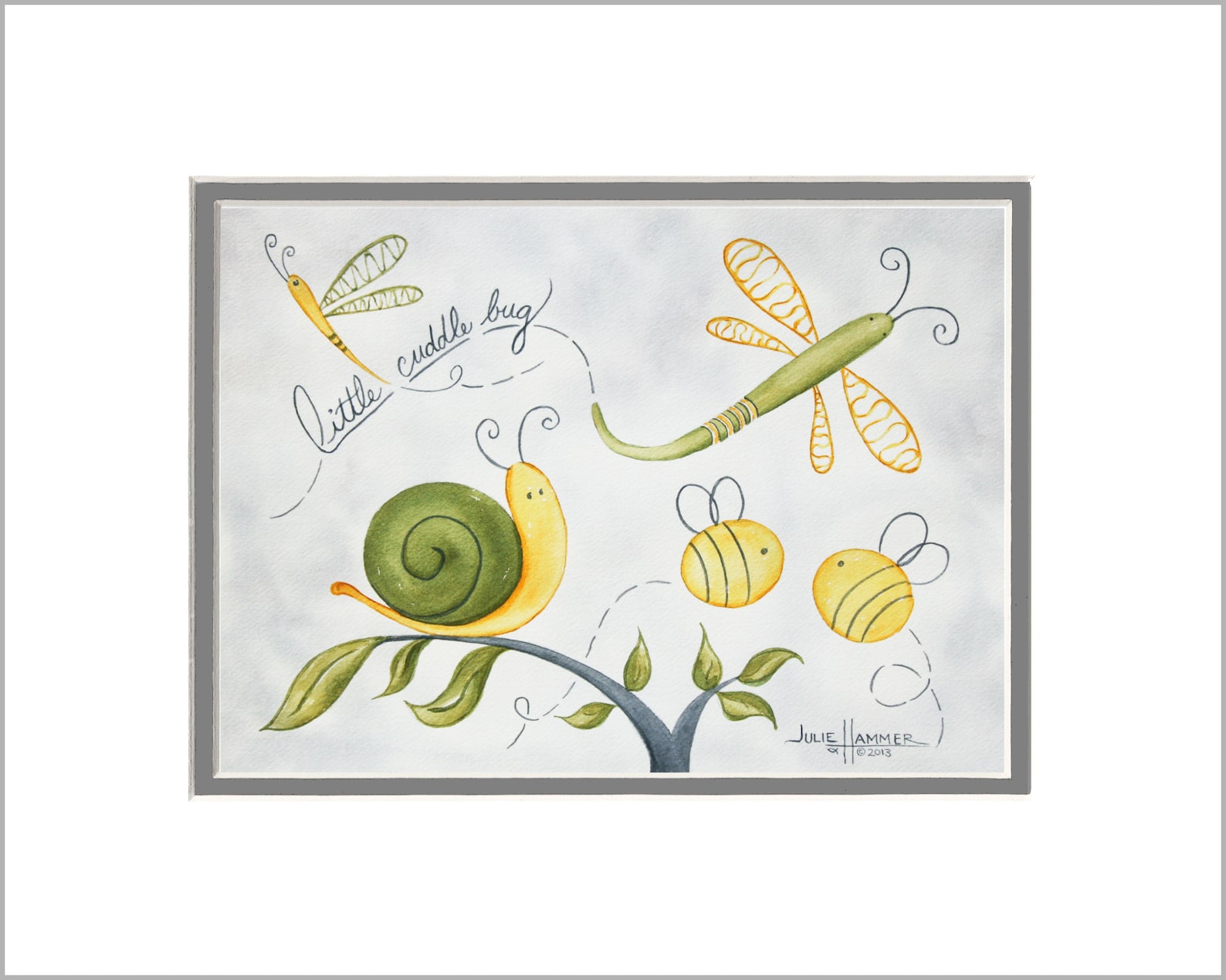 Little Cuddle Bug Watercolor Art Print - Etsy