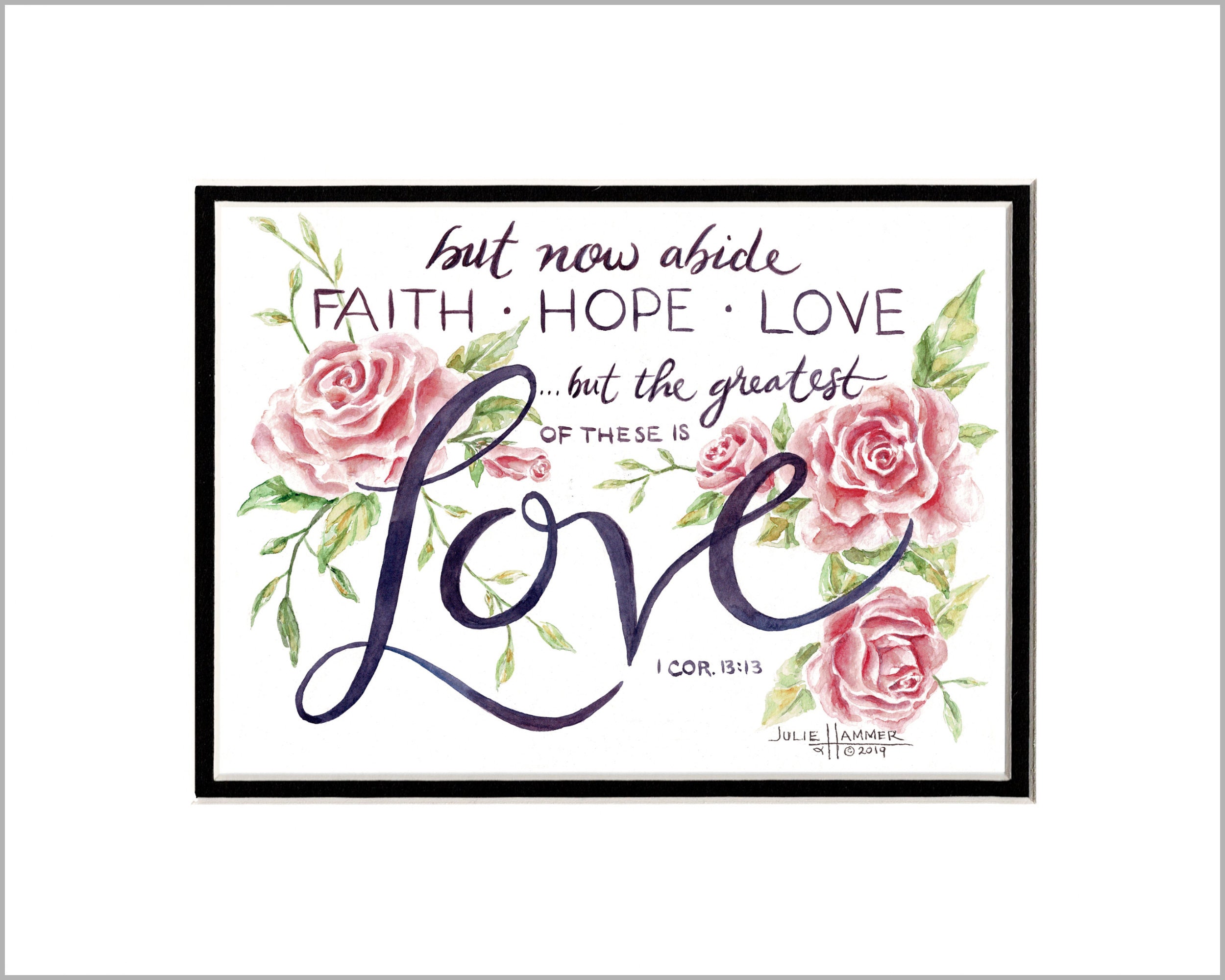 Faith Hope Love Watercolor Art Print - Etsy