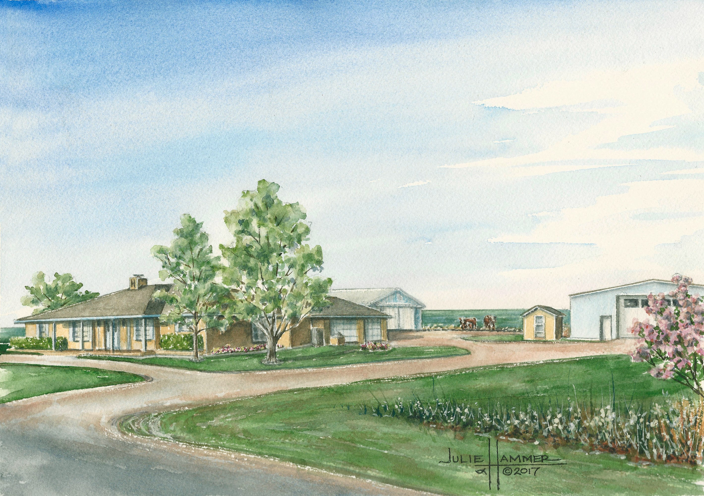 Custom Farm Portrait, Hand Drawn & Painted - Etsy UK