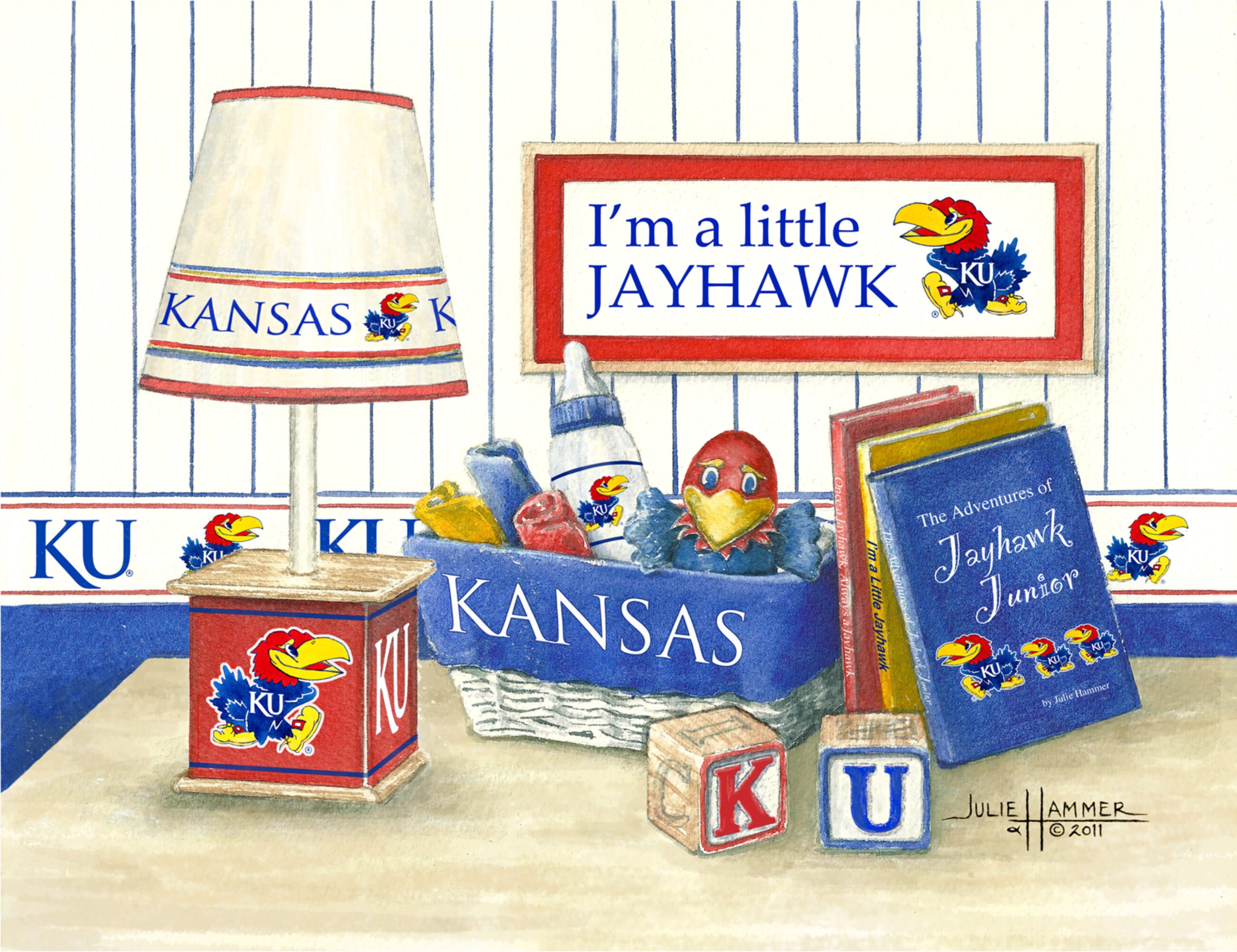 Kansas University, KU Little Jayhawk Watercolor Art Print - Etsy Sweden