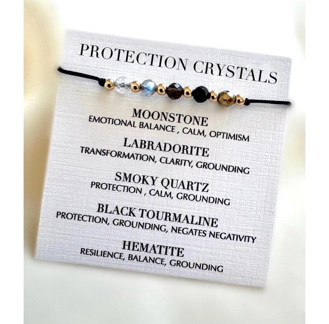 Ultimate Protection Bracelet, Grounding & Protecting Crystals, Gift for ...