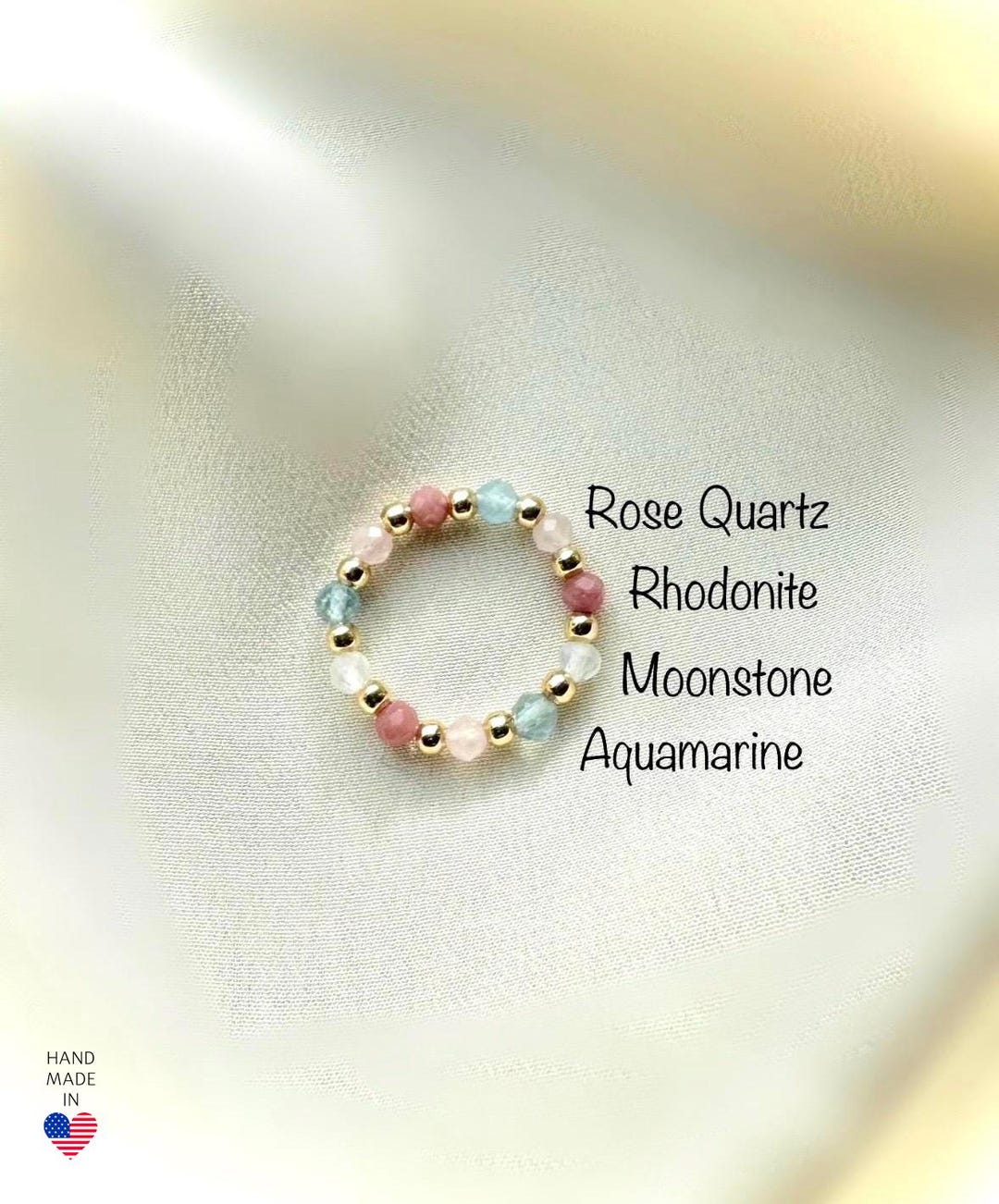 Pregnancy Ring, Crystal Jewelry for Mom to Be, Moonstone, Aquamarine ...