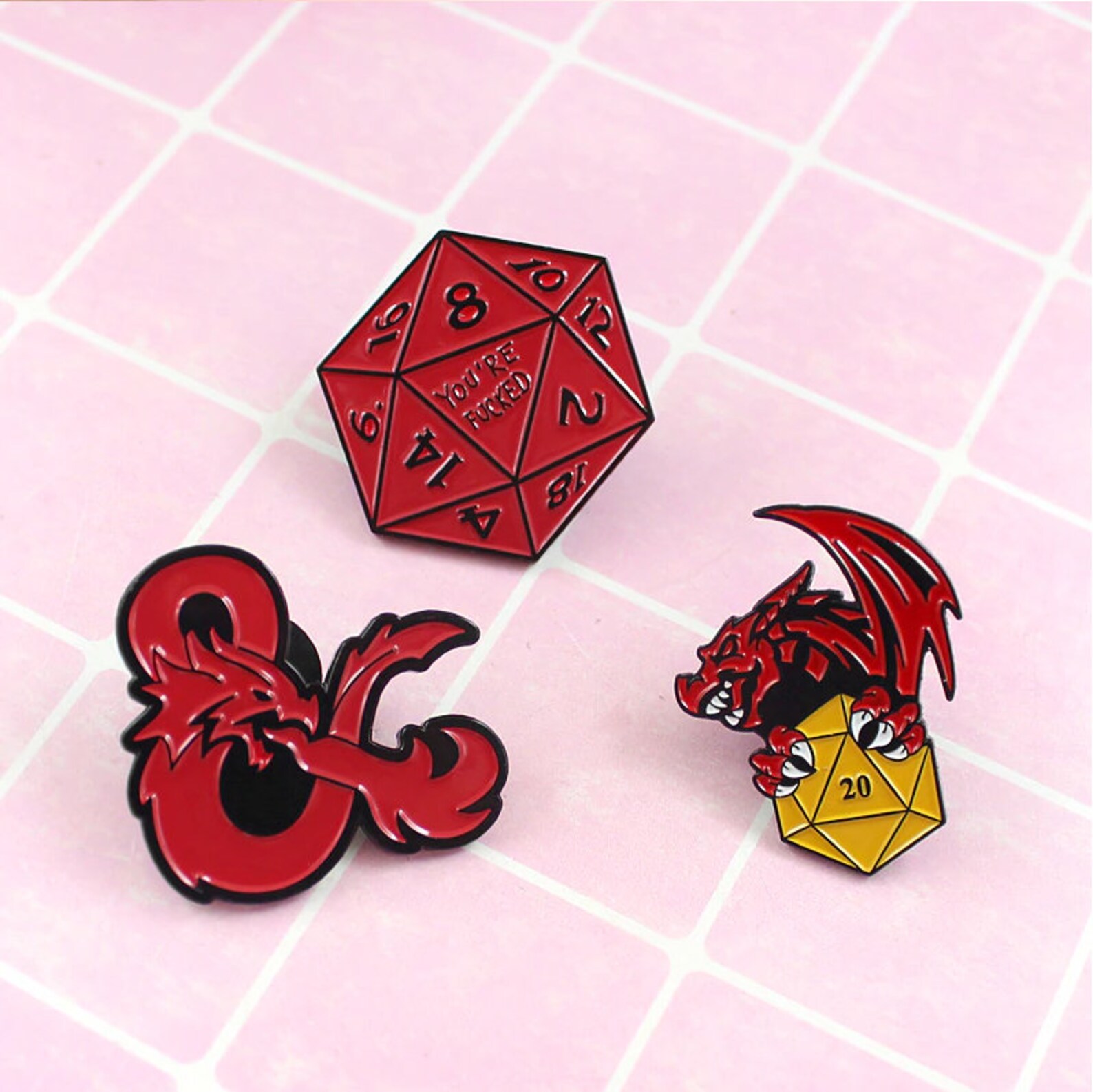 Red Dungeons And Dragons Enamel Pins DND | Etsy