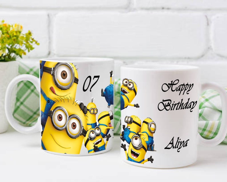 Custom Minions Birthday Mug, Minions Mug, Gift for Minions Mug, Happy ...