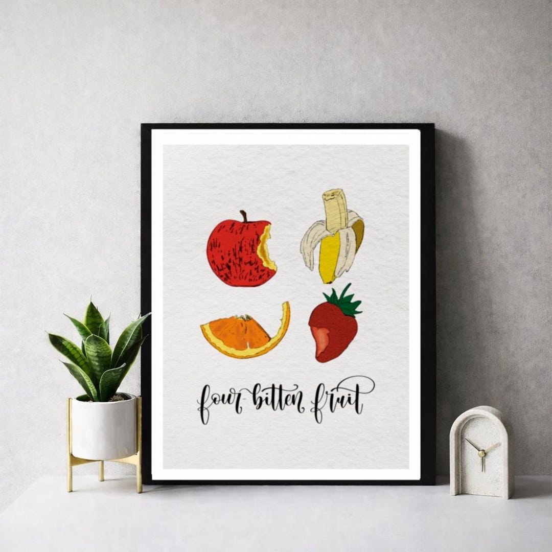 Forbidden Fruit / Calligraphy / Kitchen Humor / Fruit / Play on Words ...
