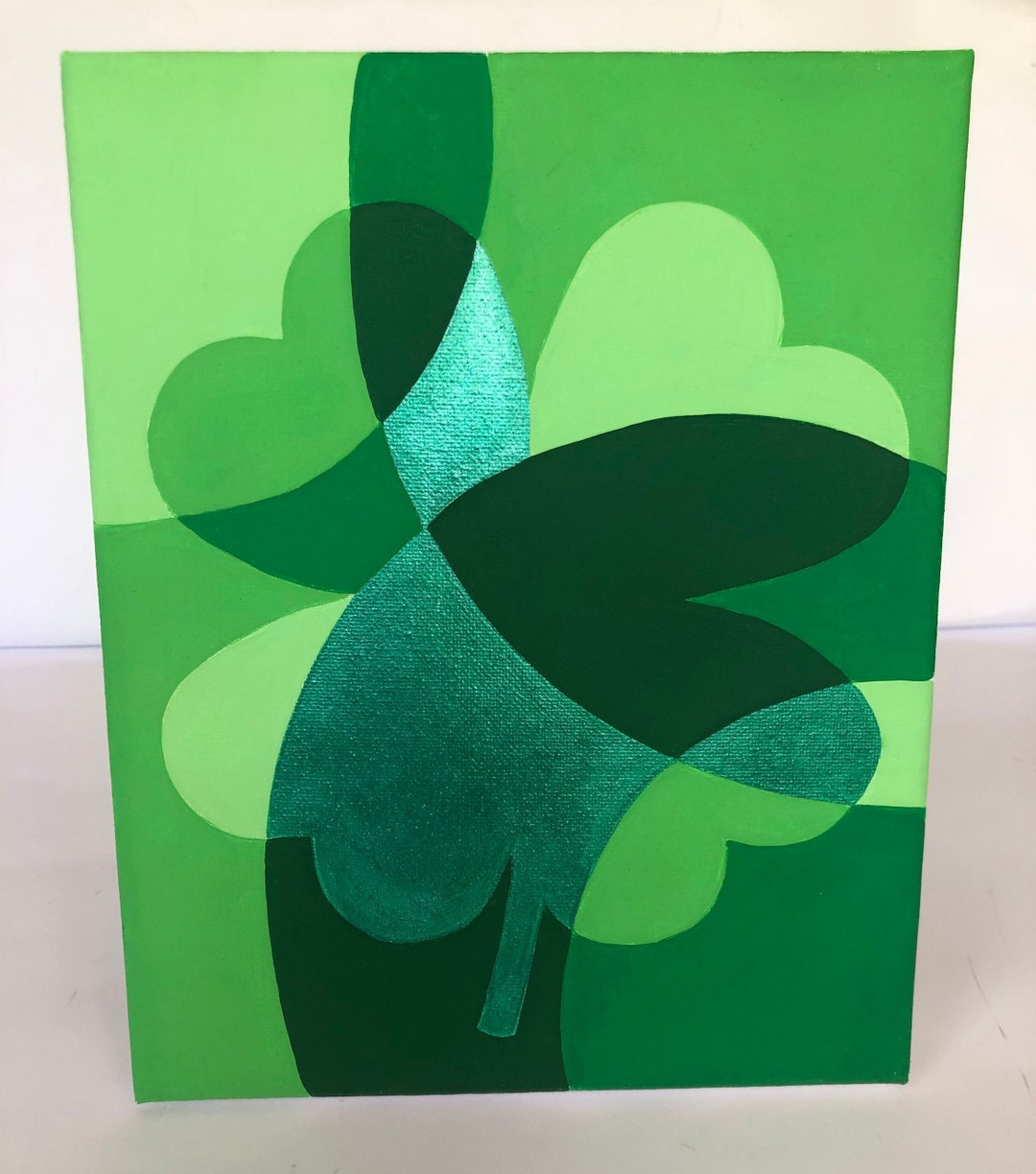 Abstract Shamrock Hand Painted Painting - Etsy