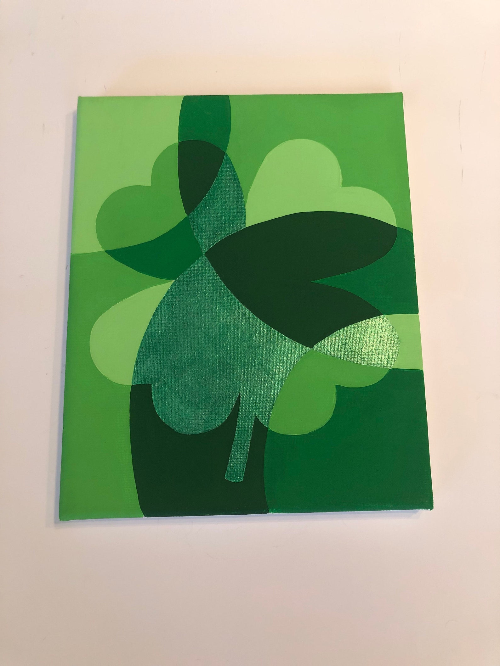 Abstract Shamrock Hand Painted Painting - Etsy