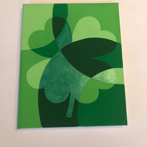 Abstract Shamrock Hand Painted Painting - Etsy