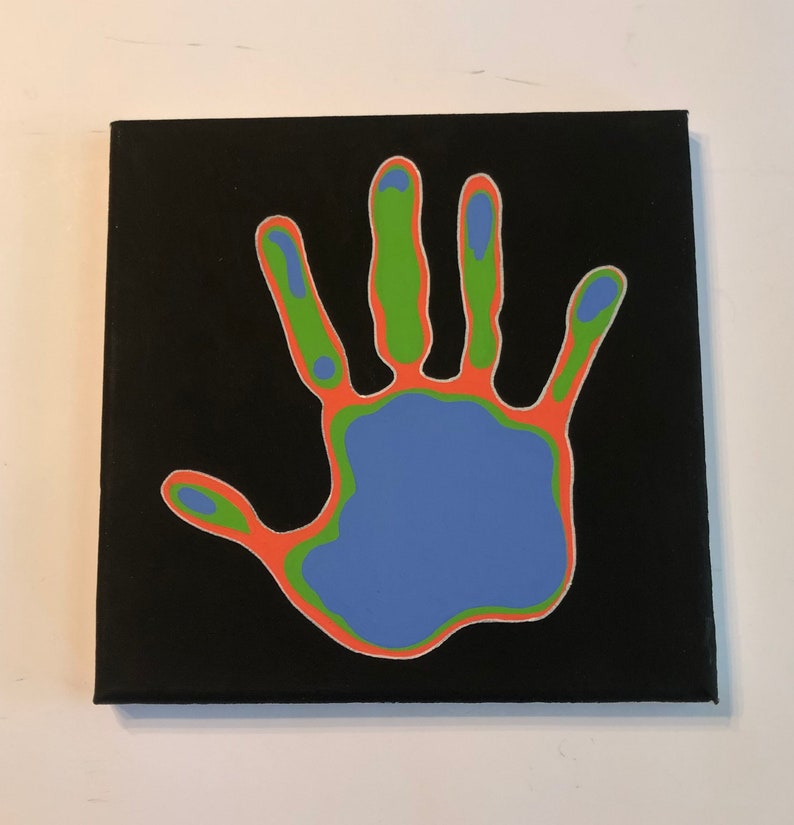 Thermal Handprint Hand Painted Painting - Etsy