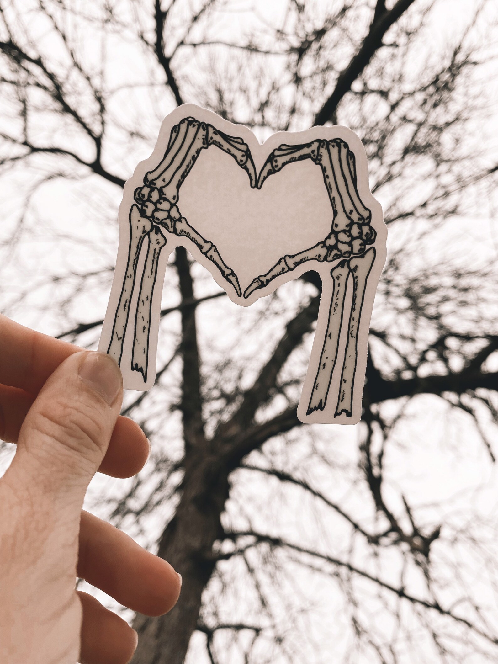 Skeleton Heart Sticker | Spooky Sticker | Clear Sticker - Etsy