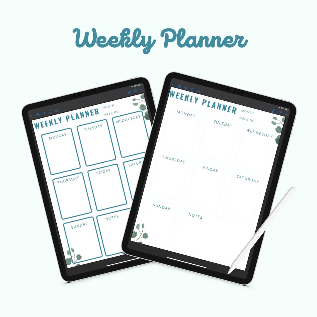 Two Weekly Planners | Printable | Fillable PDF | Printable PDF ...