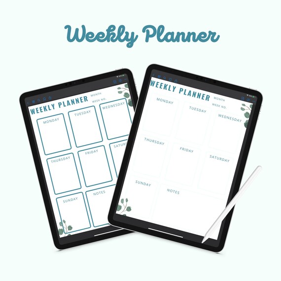 Two Weekly Planners Printable Fillable PDF Printable PDF | Etsy