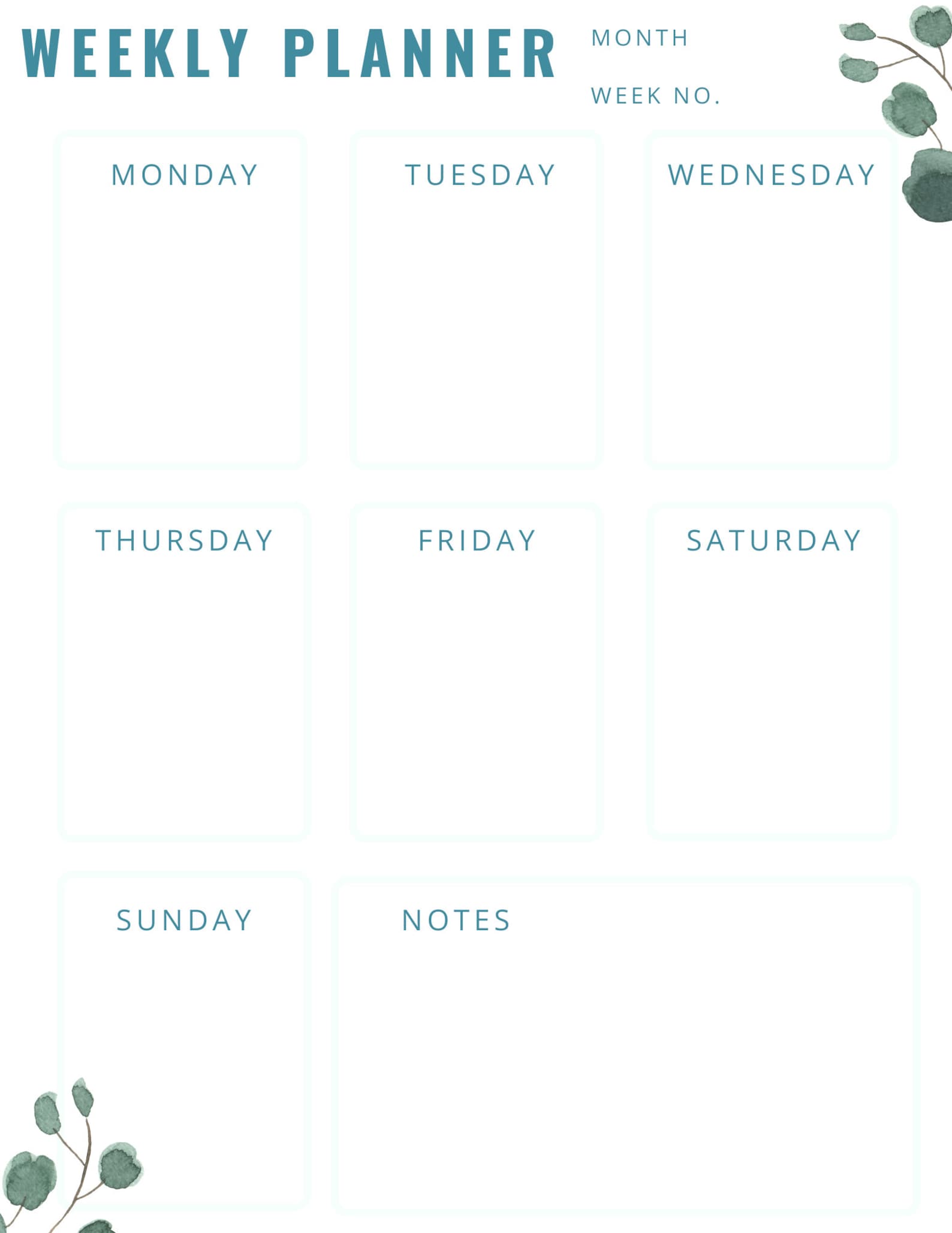 Two Weekly Planners | Printable | Fillable PDF | Printable PDF ...