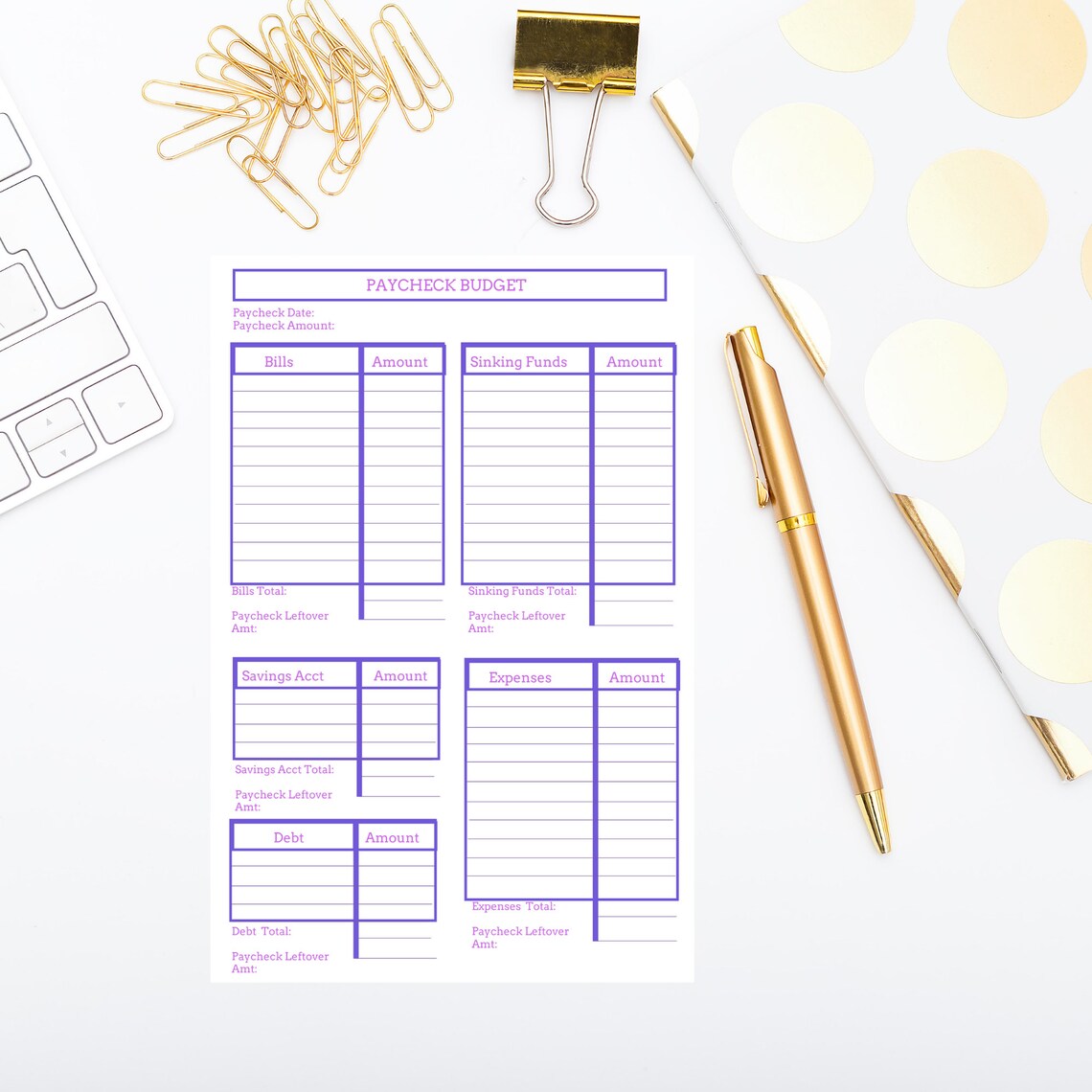 Paycheck Budget | Paycheck Planner | Paycheck Tracker | Paycheck ...