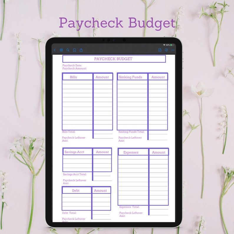 Paycheck Budget | Paycheck Planner | Paycheck Tracker | Paycheck ...