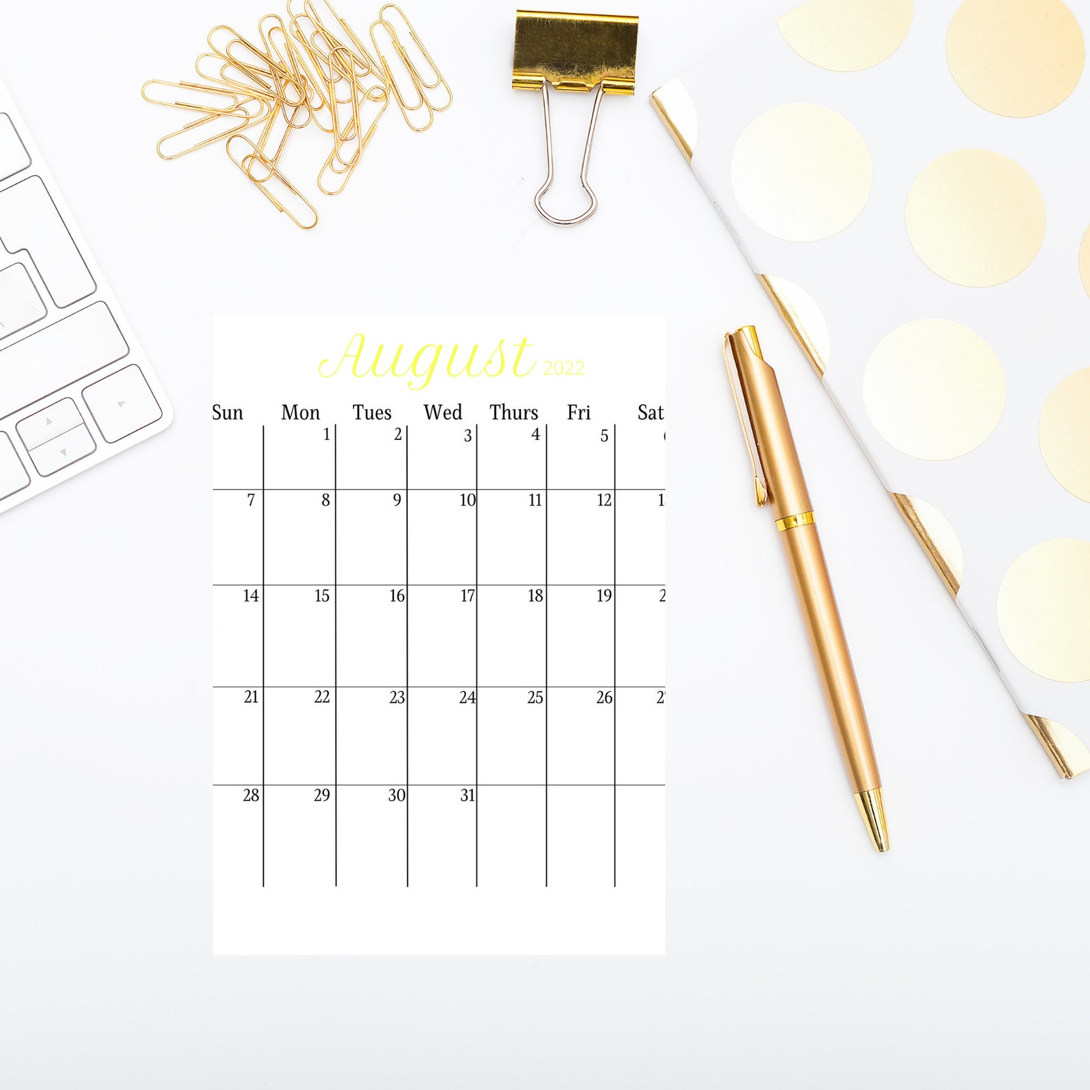 2022 Dated Calendar | Editable | Printable | Portrait | Monthly ...