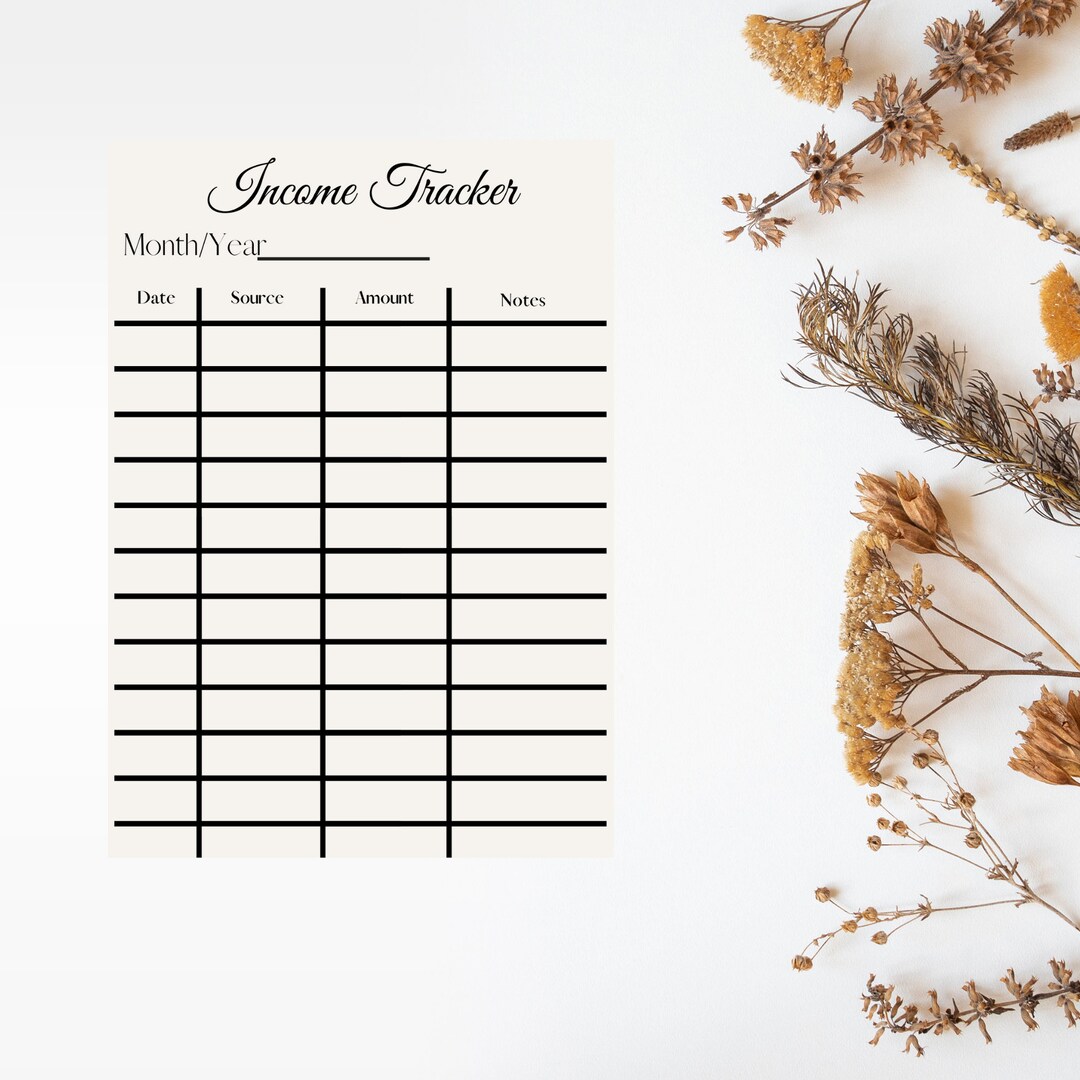 Monthly Income Tracker | Income Planner | Passive Income Tracker ...