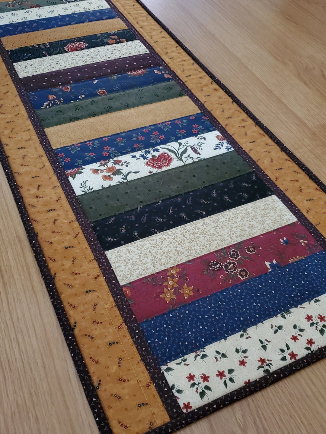 Quilted Autumn Table Runner, 42.5 X 15 Fall Rustic Table Runner, Autumn ...