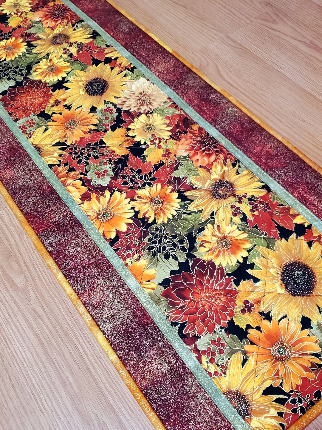 Quilted Autumn Table Runner 42 X 15 Fall Table - Etsy