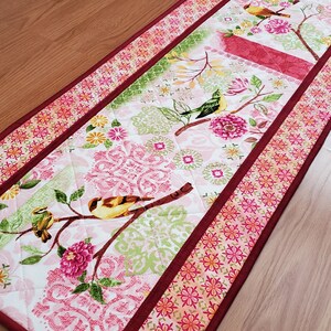 Quilted Asian-inspired Table Runner, 43 X 15 Floral Table Runner ...