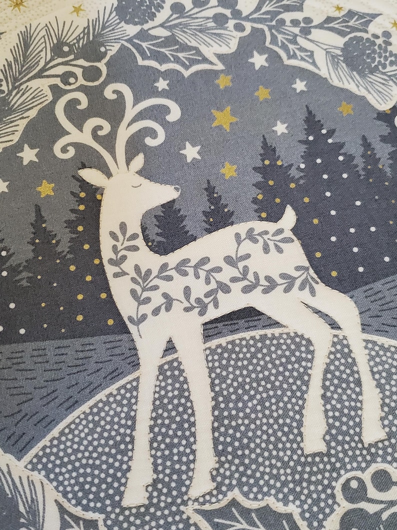 Quilted Scandinavian Style Christmas Table Runner or Wall Hanging 43" X ...