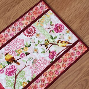 Quilted Asian-inspired Table Runner, 43 X 15 Floral Table Runner ...