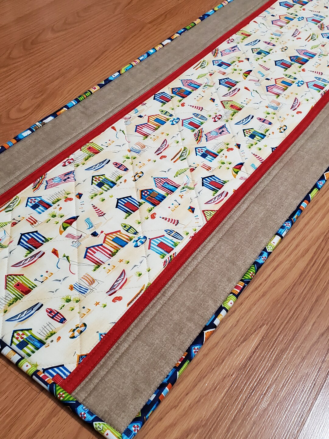 Beach-themed Quilted Table Runner, 42.5 X 14 Summer Table Runner ...