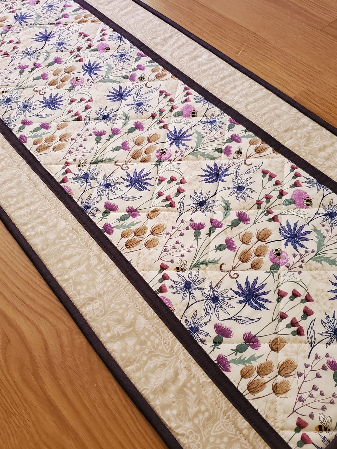 Floral Quilted Table Runner 43 X 15 Celtic Table - Etsy