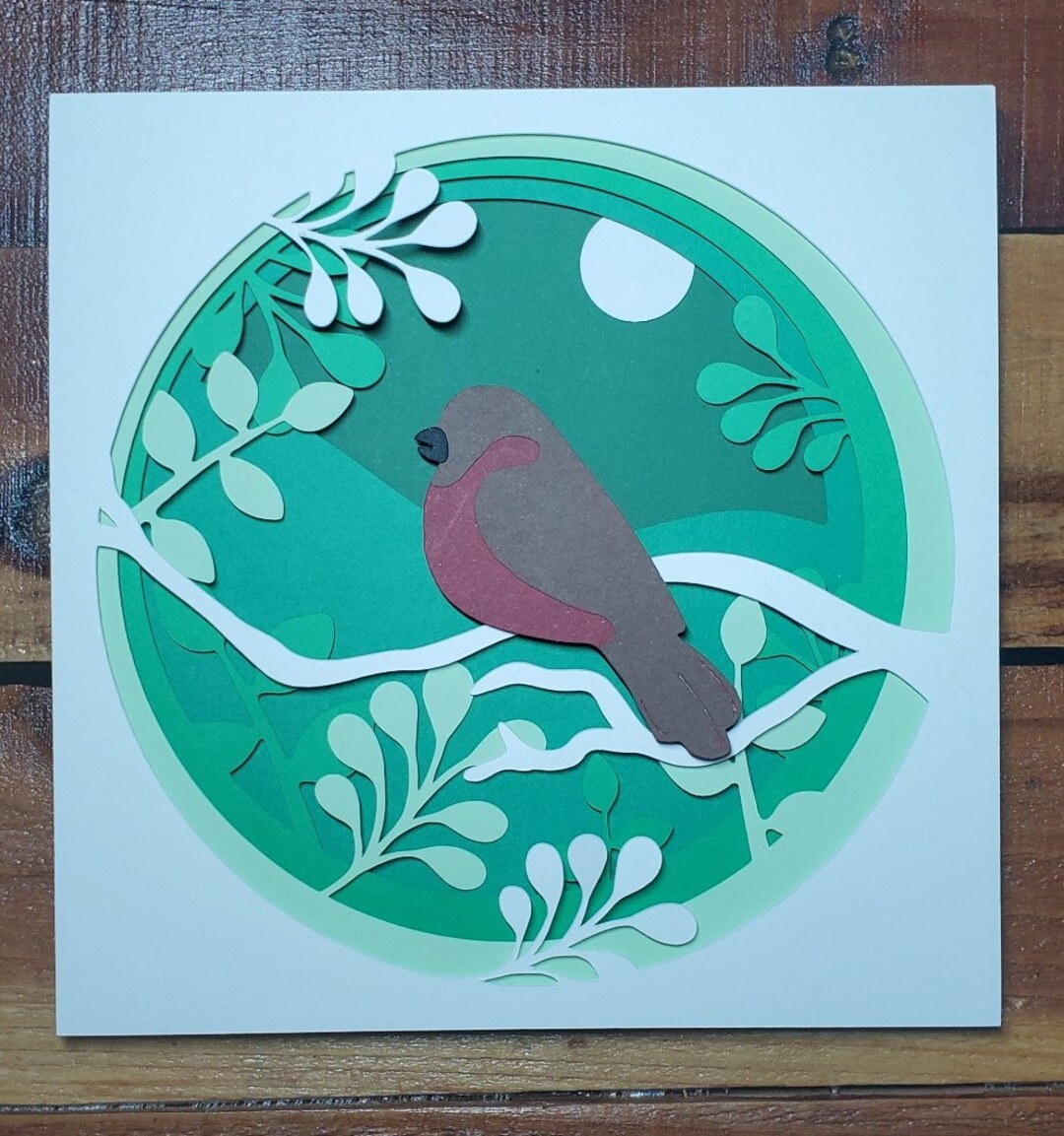3D Robin Paper Art Layered Paper Decoration Paper Cut Shadowbox Bird ...