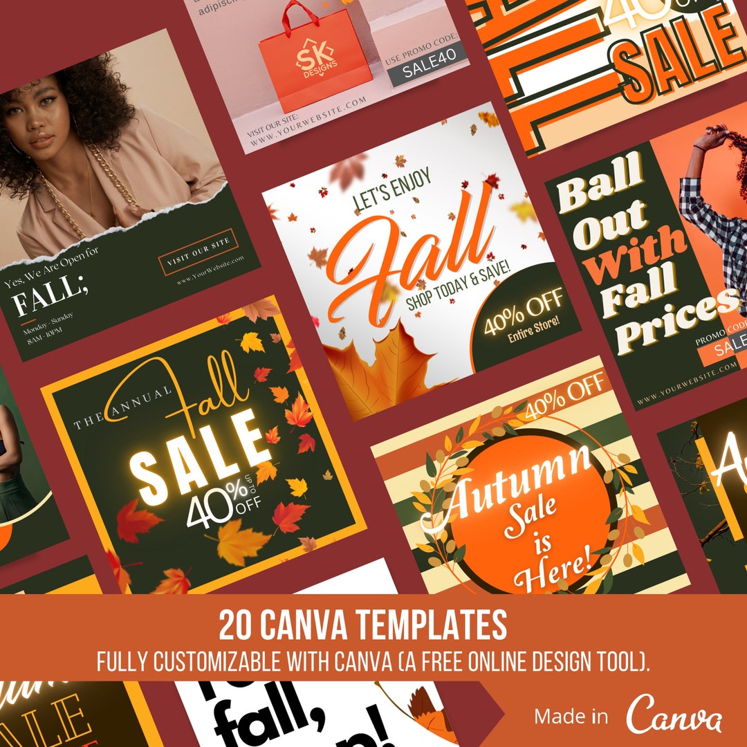 Fall Flyers | Canva Fall Flyers Social Media Templates - Etsy